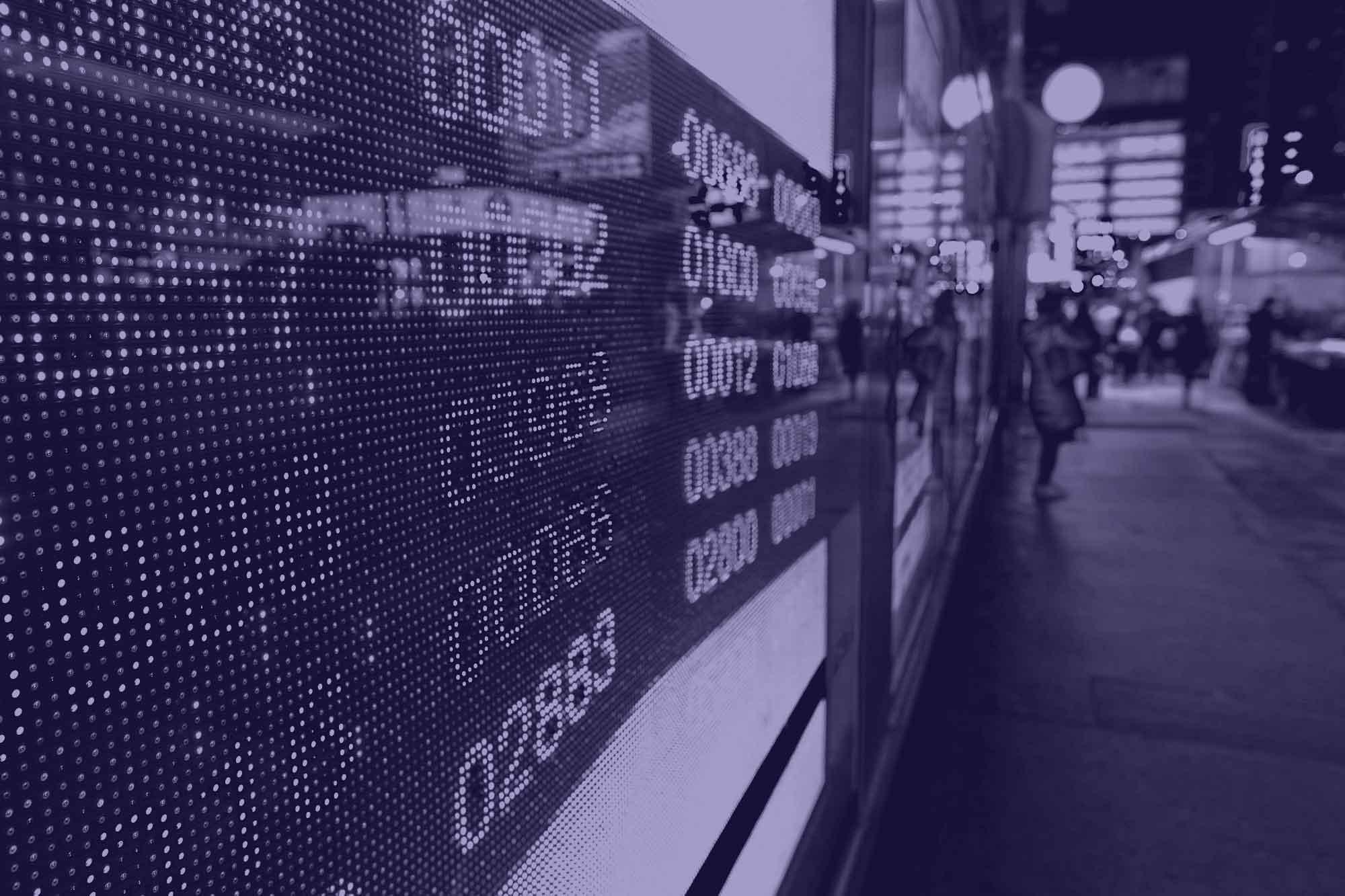 Hong Kong display stock market charts - Vatic Labs